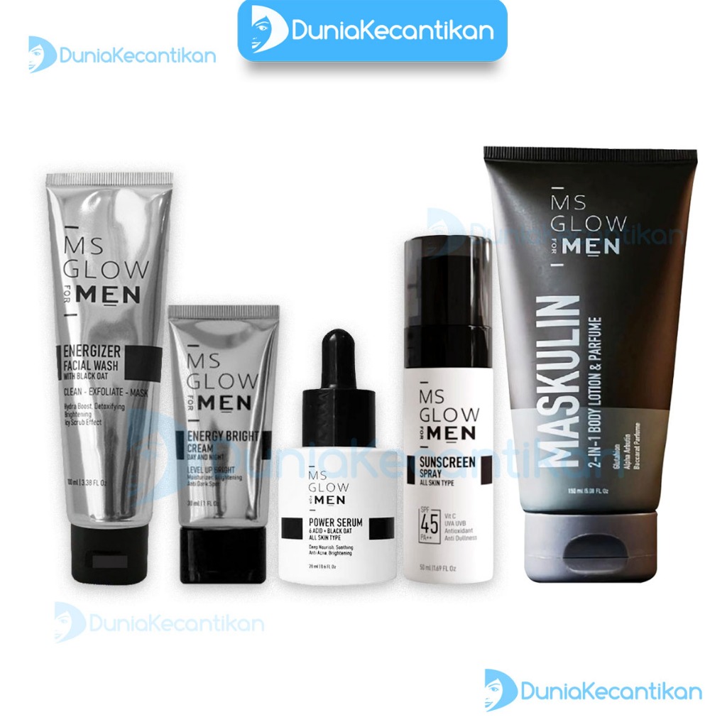 Jual Ms Glow Men Facial Wash Serum Wajah Sunscreen Spray MsGlow For Men ...