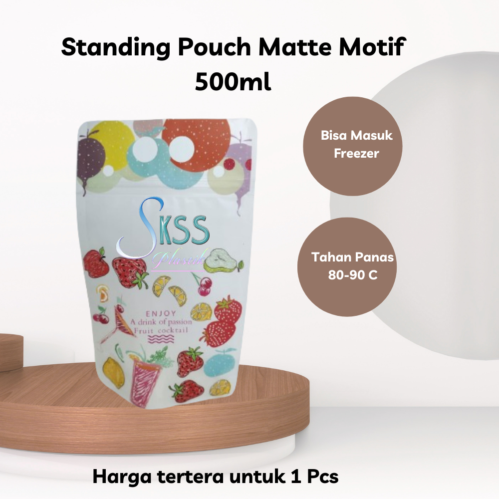 Jual Standing Pouch Matte Ziplock Kemasan Minuman Kekinian 450ml 500ml ...