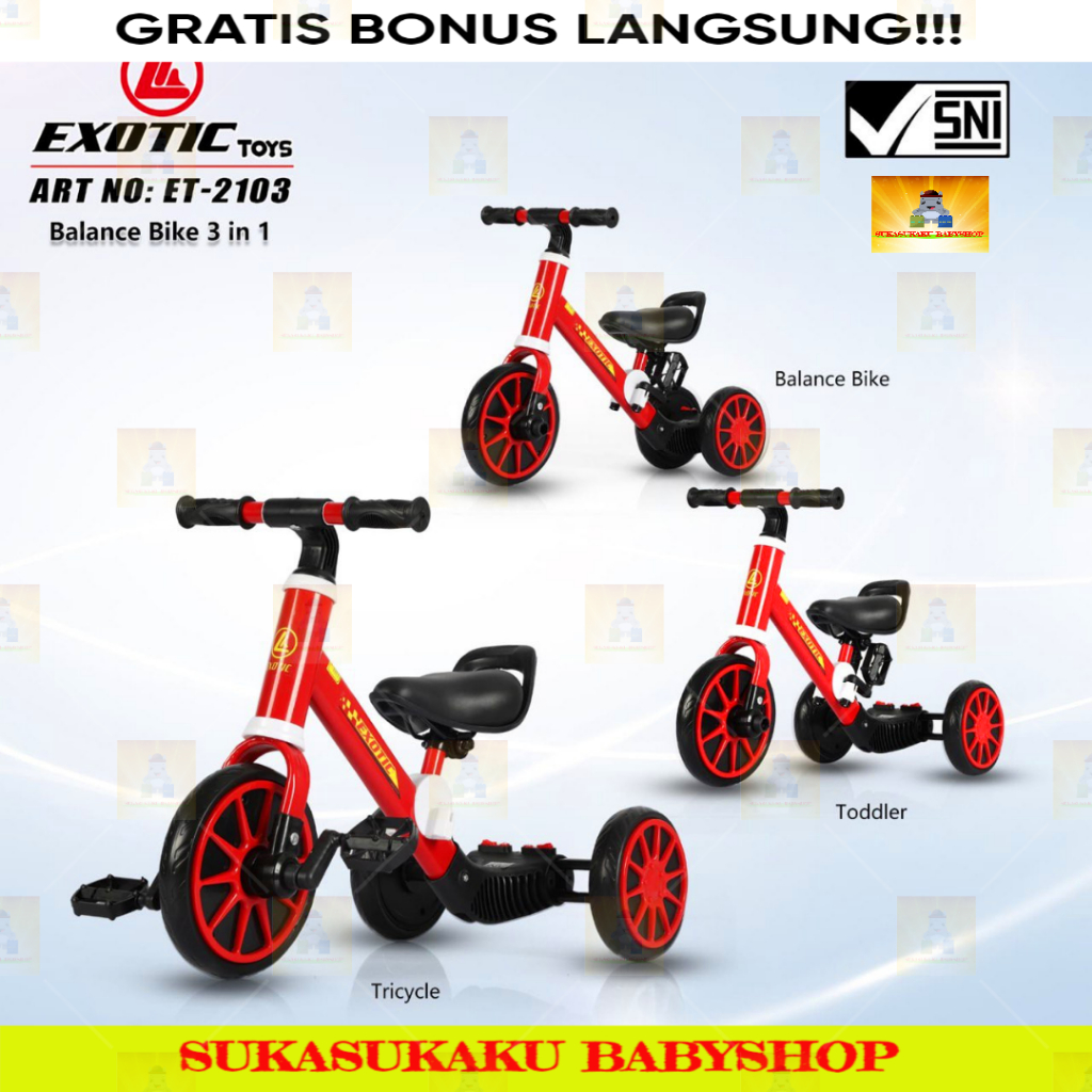 Jual Sepeda Anak Roda Tiga 3 Tricycle Balence Bike Push 3IN1 Anak ...