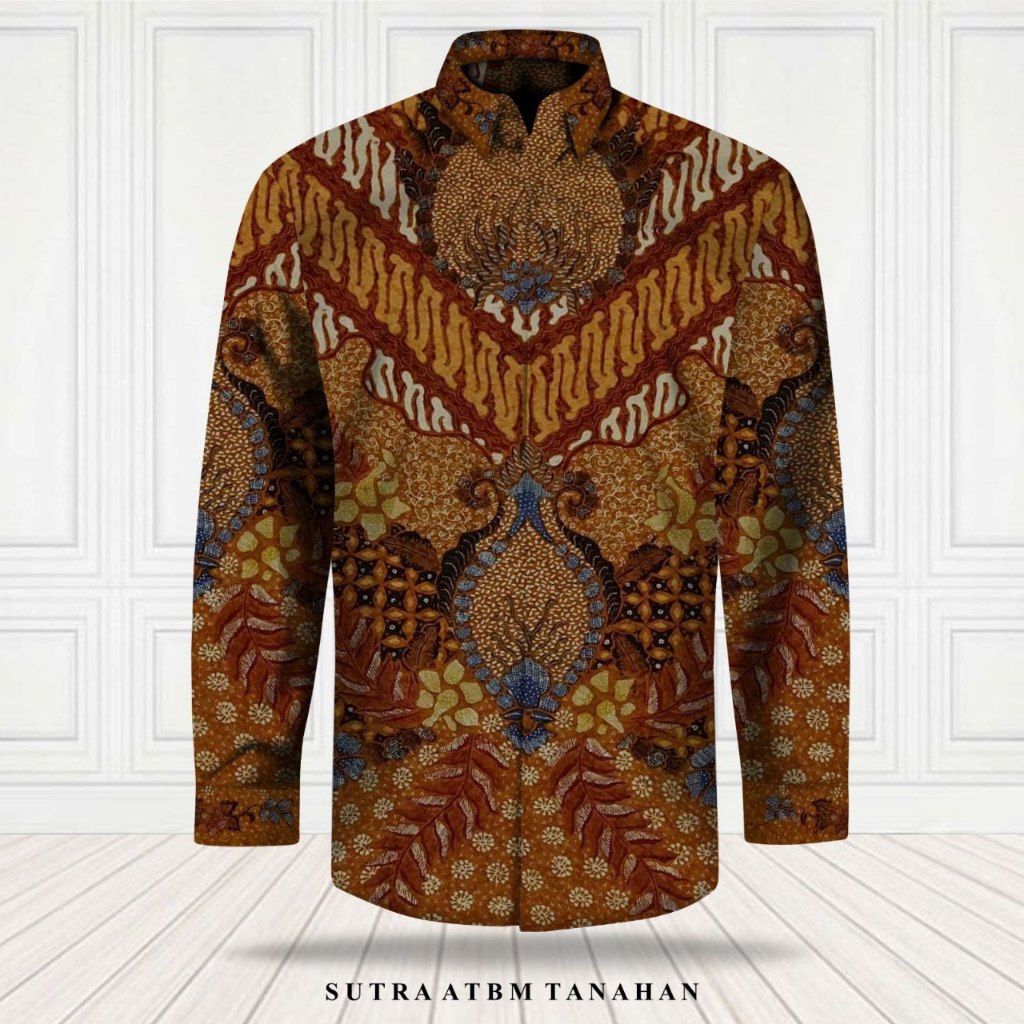 Jual Kain Batik Tulis Sutra Atbm berpola kemeja (alat tenun bukan mesin ...