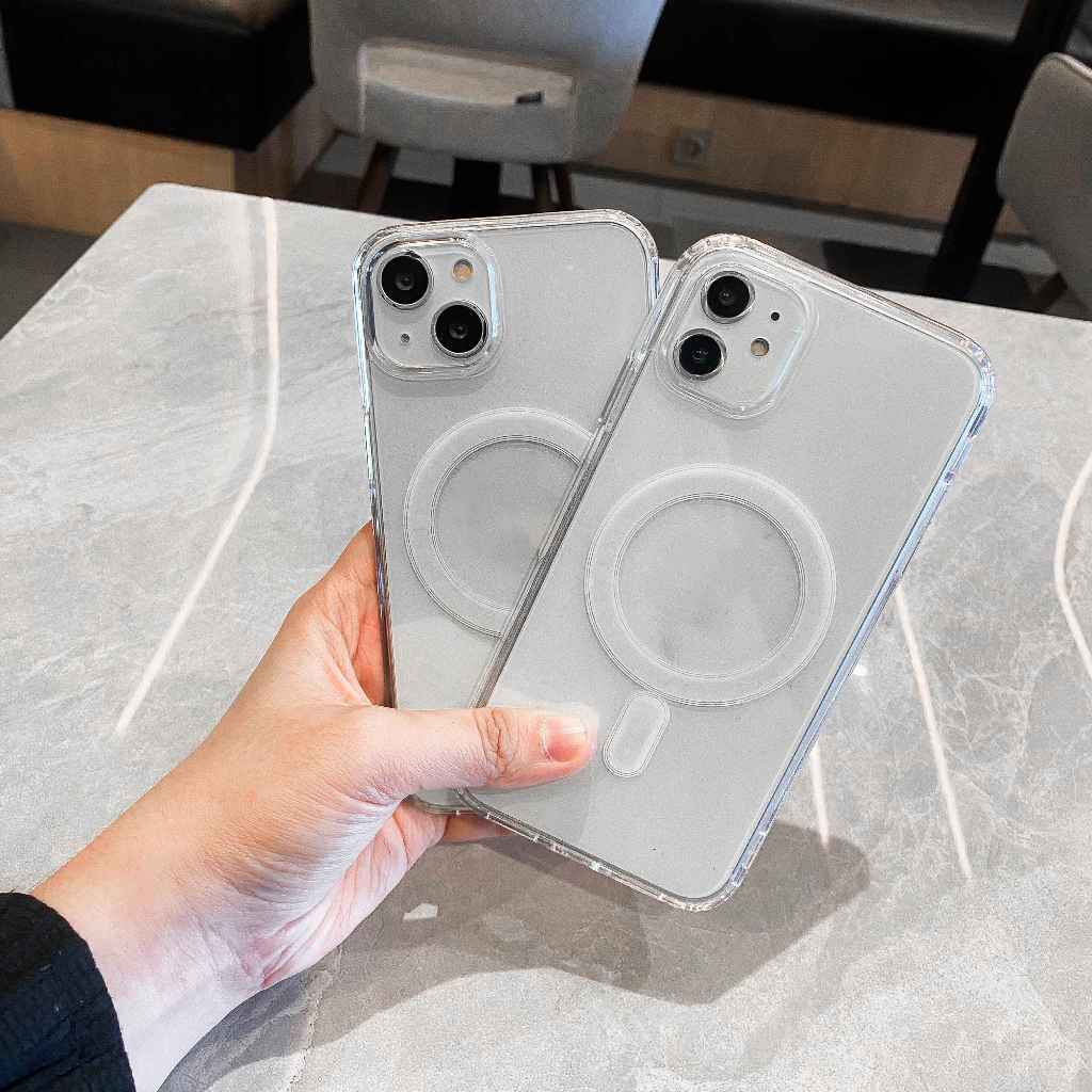 Jual CLEAR MAGSAFE CASE FOR IPHONE 7 X XS XR 11 12 13 14 15 MINI PLUS ...