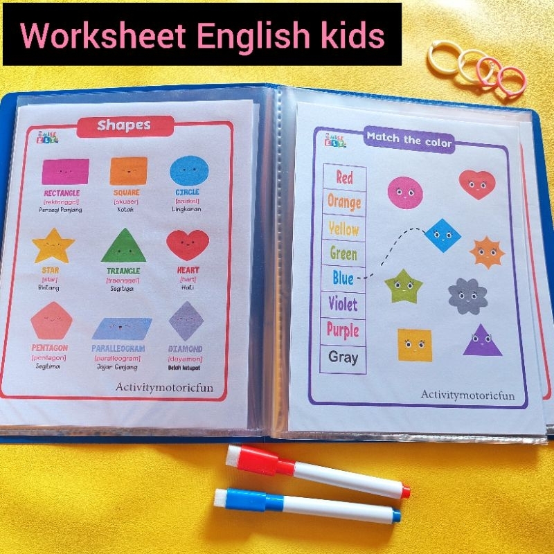 Jual WORKSHEET BELAJAR ENGLISH KIDS PAUD/TK Vol.1 | Shopee Indonesia