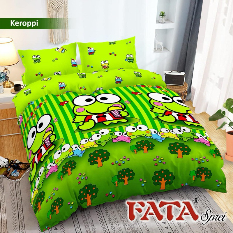 Jual FATA - Bed Cover Set Keroppi Ukuran Single 120x200 | Shopee Indonesia