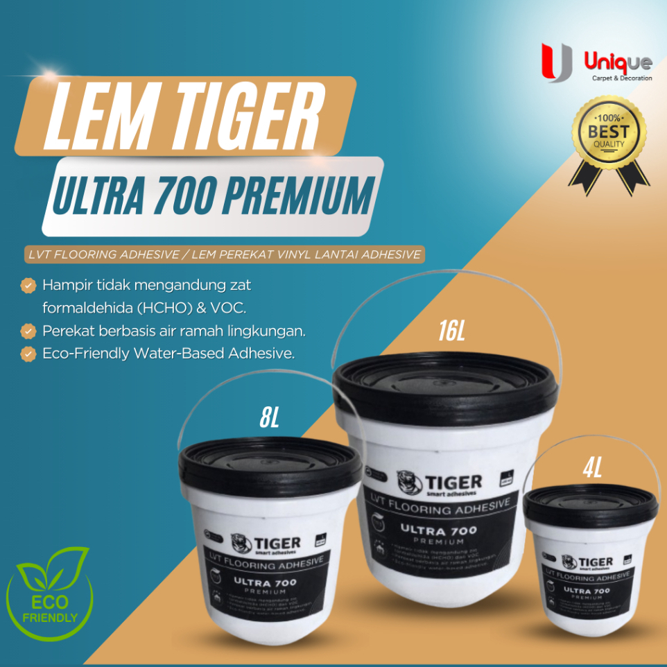 Jual Lem Tiger Ultra 700 Premium / Lem Putih Vinyl Flooring 4 Liter ...