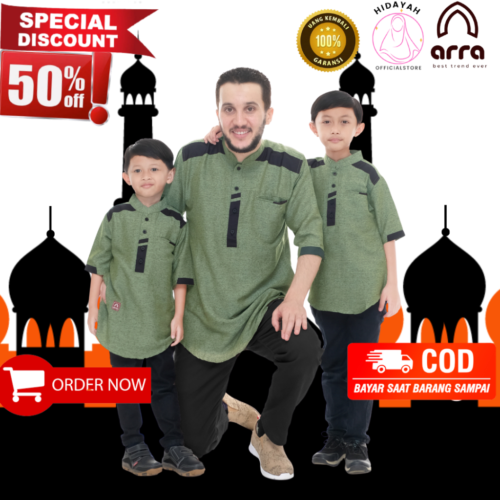 Jual Baju Pakaian Koko Couple Sarimbit Kurta Pakistan Lengan Pendek ...