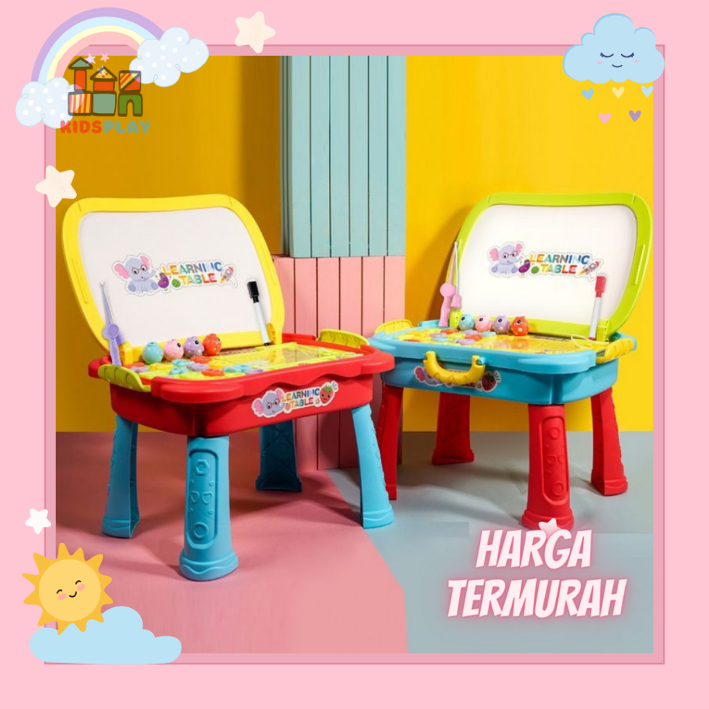 Jual Meja Learning Table Drawing Board 8in1 Papan Gambar Anak Meja ...