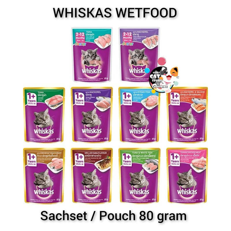 Jual WHISKAS WETFOOD Sachet/ Pouch 80gr All Varian | Shopee Indonesia
