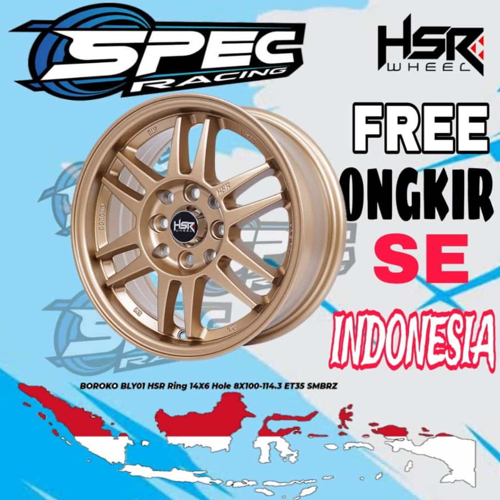 Jual Velg Mobil Ring 14 HSR BOROKO BLY01 Pelek Racing R14 Avanza Xenia Agya Ayla Brio Mirage ...