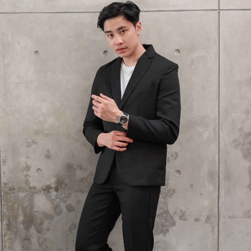 Jual Dvandra.id Jas Blazer Hitam Full Black Jas Formal Casual Jas ...