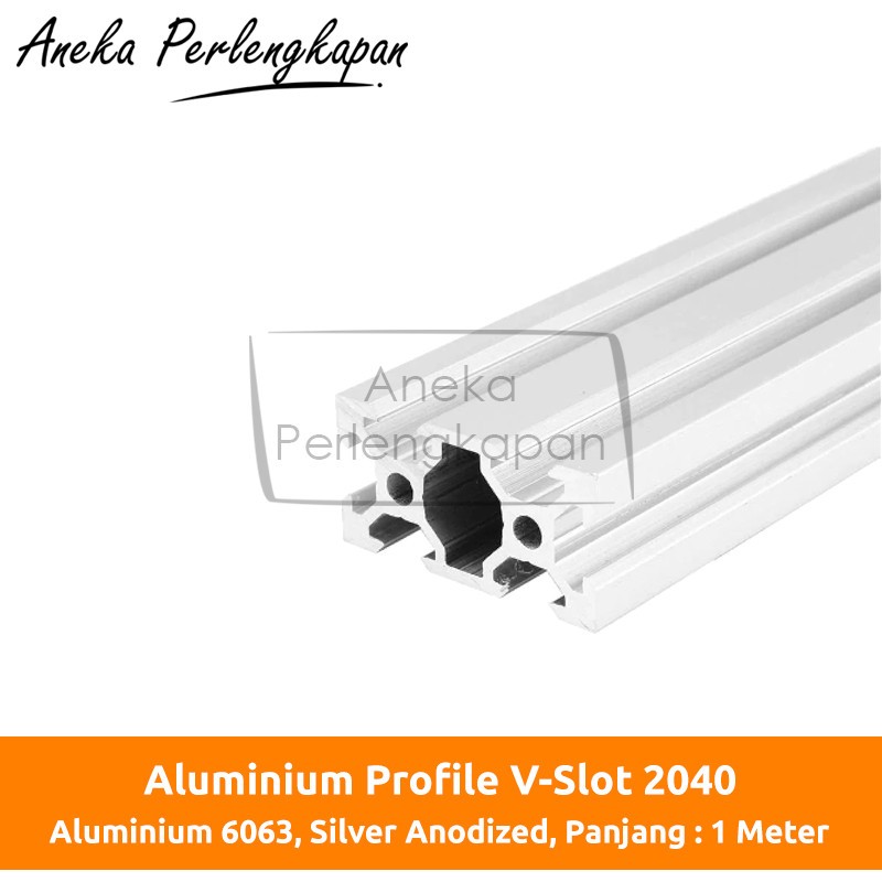 Jual Aluminium Profile / Extrusion A6063 V Slot 2040 Linear Rail Silver ...