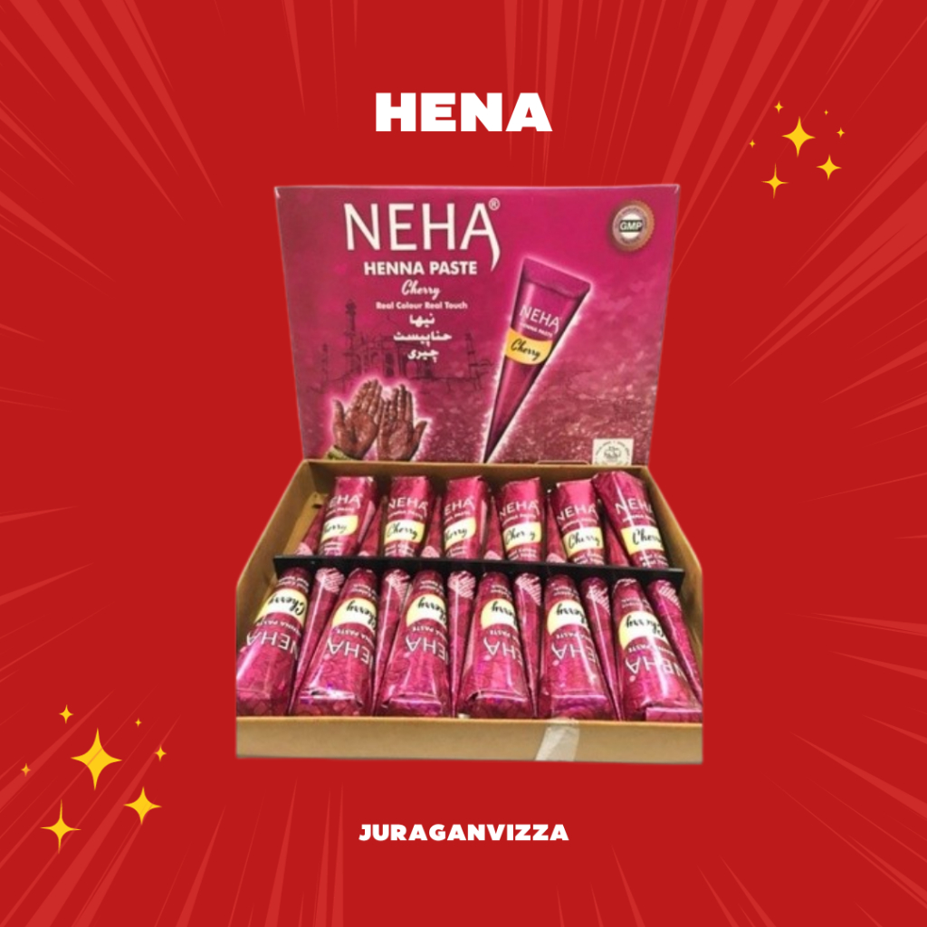 Jual Heena/Henna/Hena Magic NEHA BPOM Warna Maroon White Hitam Cherry ...