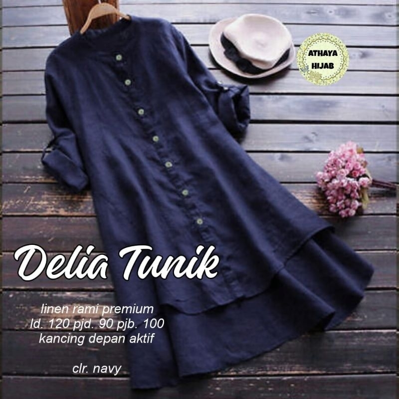 Jual NEW DELIA TUNIK/ ATASAN WANITA TERBARU JUMBO 120/ TUNIK WANITA POLOS/ TUNIK BAHAN LINEN ...