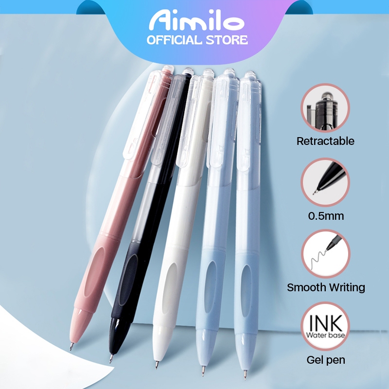 Jual [READY] Aimilo Gel Pen Pulpen Gel Retractable 4 Warna 0.5mm 1 PCS ...