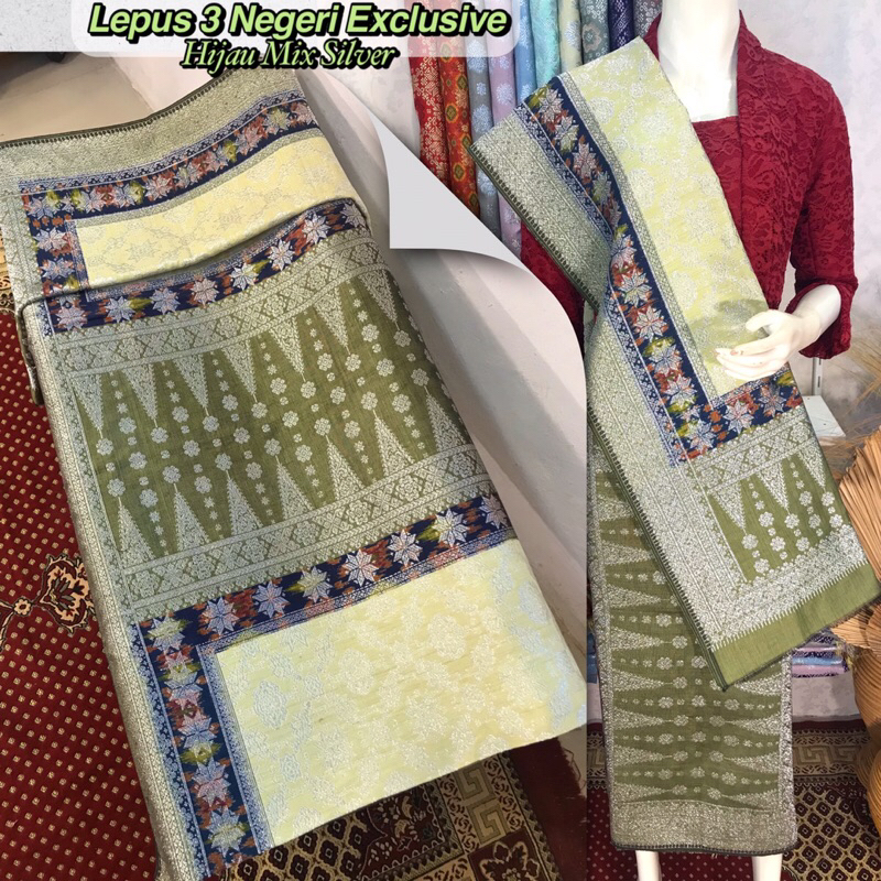 Jual Songket Lepus 3 Negeri Exclusive Hijau Mix Silver-Asli Tenun Tangan Palembang (Ilham ...
