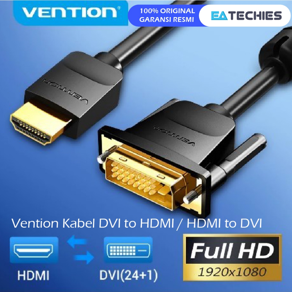 Jual Vention Kabel HDMI to DVI Bi-Directional DVI-D 24+1 to HDMI ...