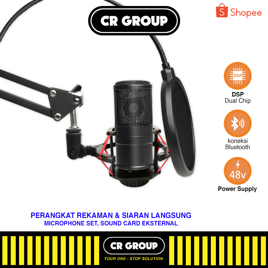 Jual [CRGROUP] BM800 1 Set Perangkat Sound Card V9X Pro Microphone ...