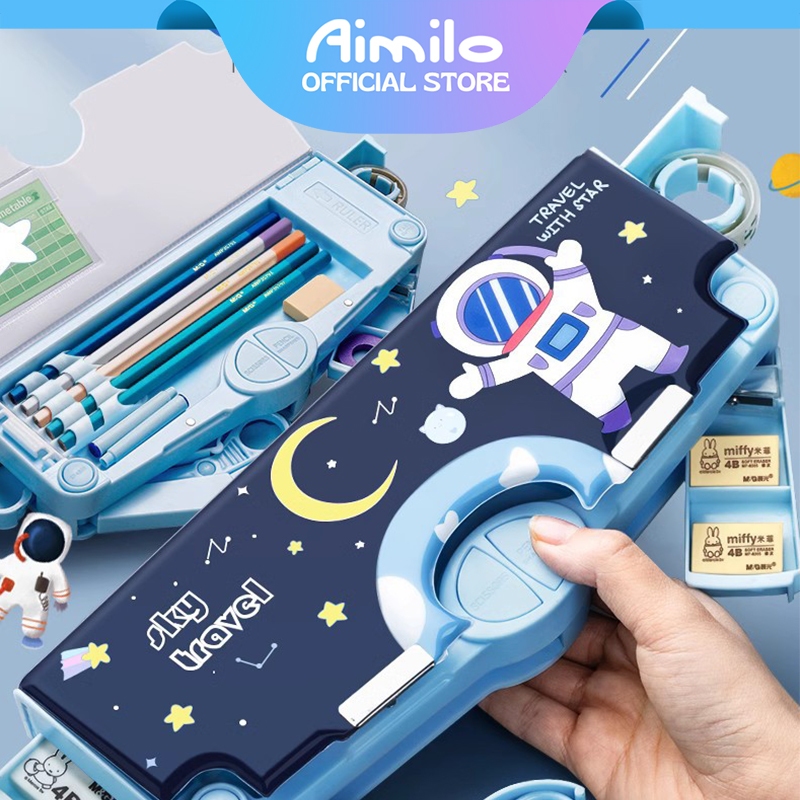 Jual [READY] Aimilo Tempat Pensil Multifungsi Kotak Pensil Anak Lengkap ...