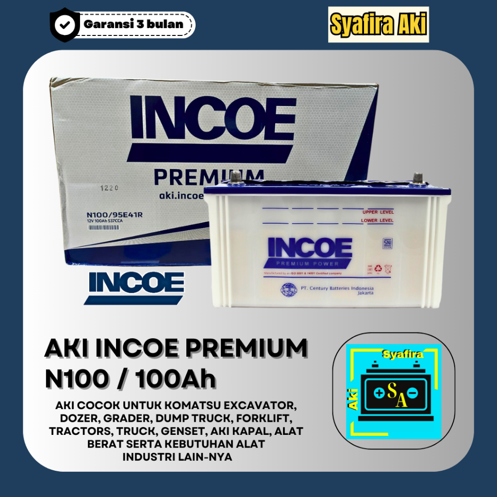 Jual AKI GENSET / TRUCK DELTA N100 100Ah INCOE PREMIUM | Shopee Indonesia
