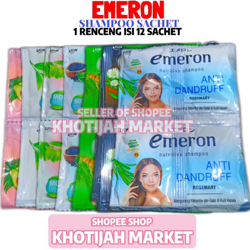 Jual Emeron Shampoo Rambut 1 Renceng Isi 12 Sachet (10ml) | Shopee ...