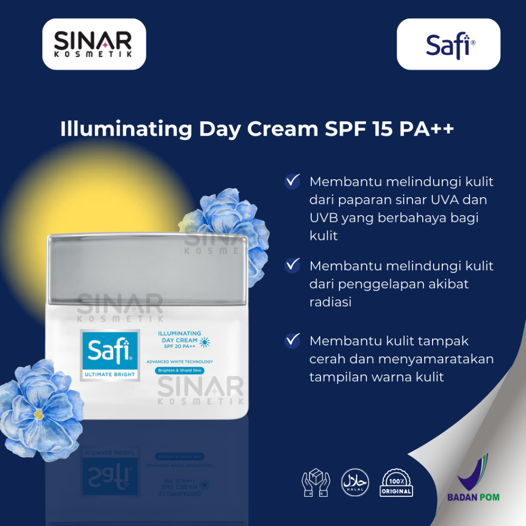 Jual Safi Ultimate Bright Iluminating Day Cream SPF 20PA++ (45gr)Kemasan Baru | Shopee Indonesia