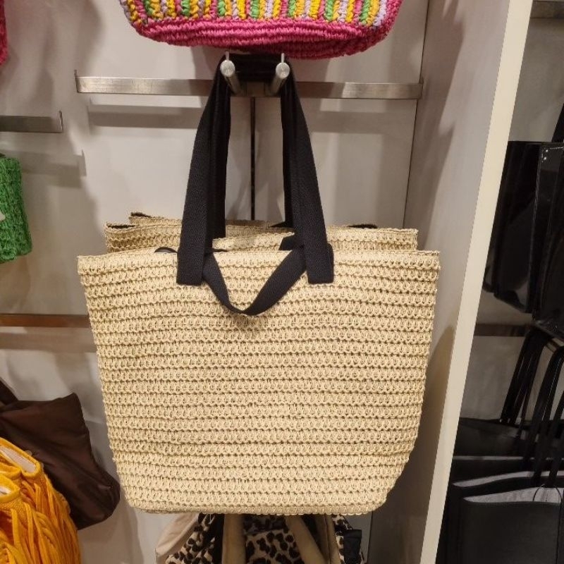 Jual Tas pantai Selempang anyaman H&M JASTIP jasa titip | Shopee Indonesia