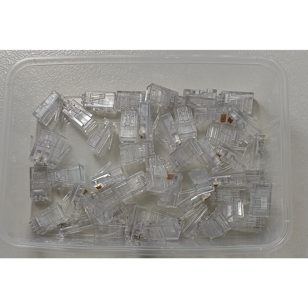 Jual konektor rj45 amp connector rj45 amp modular plug RJ45 flat cable ...