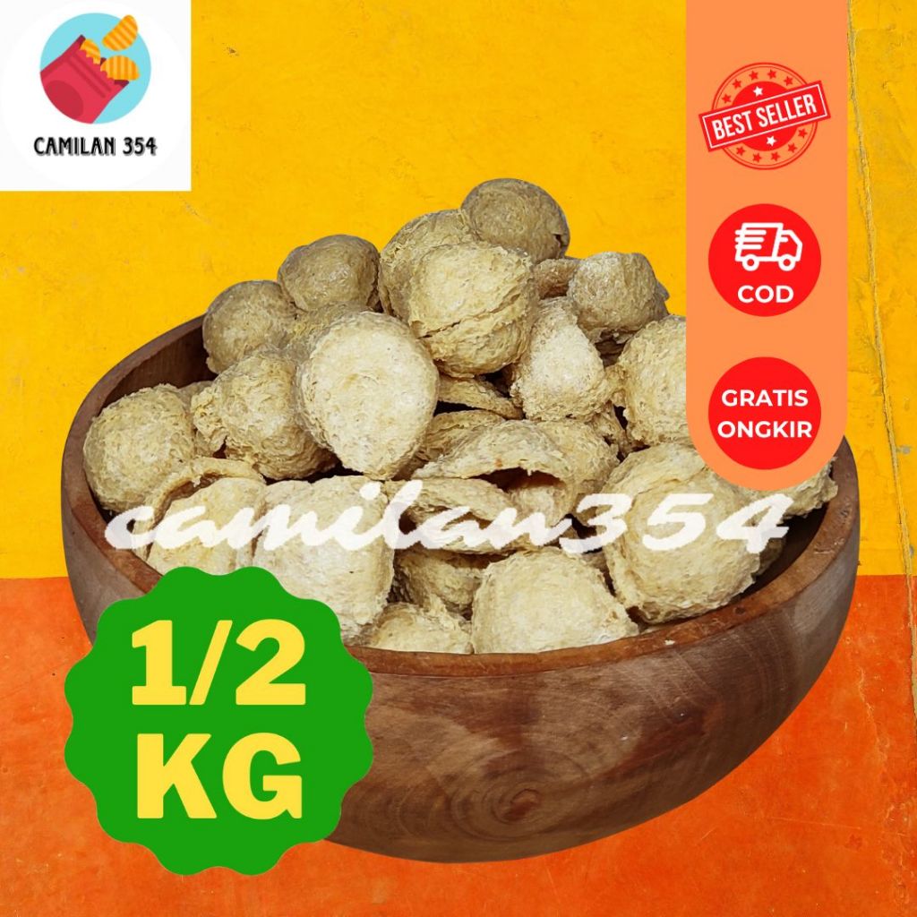 Jual [500GRAM] Kripik Tahu Walik Bulat -1/2kg / Keripik Tahu Pong Gurih ...