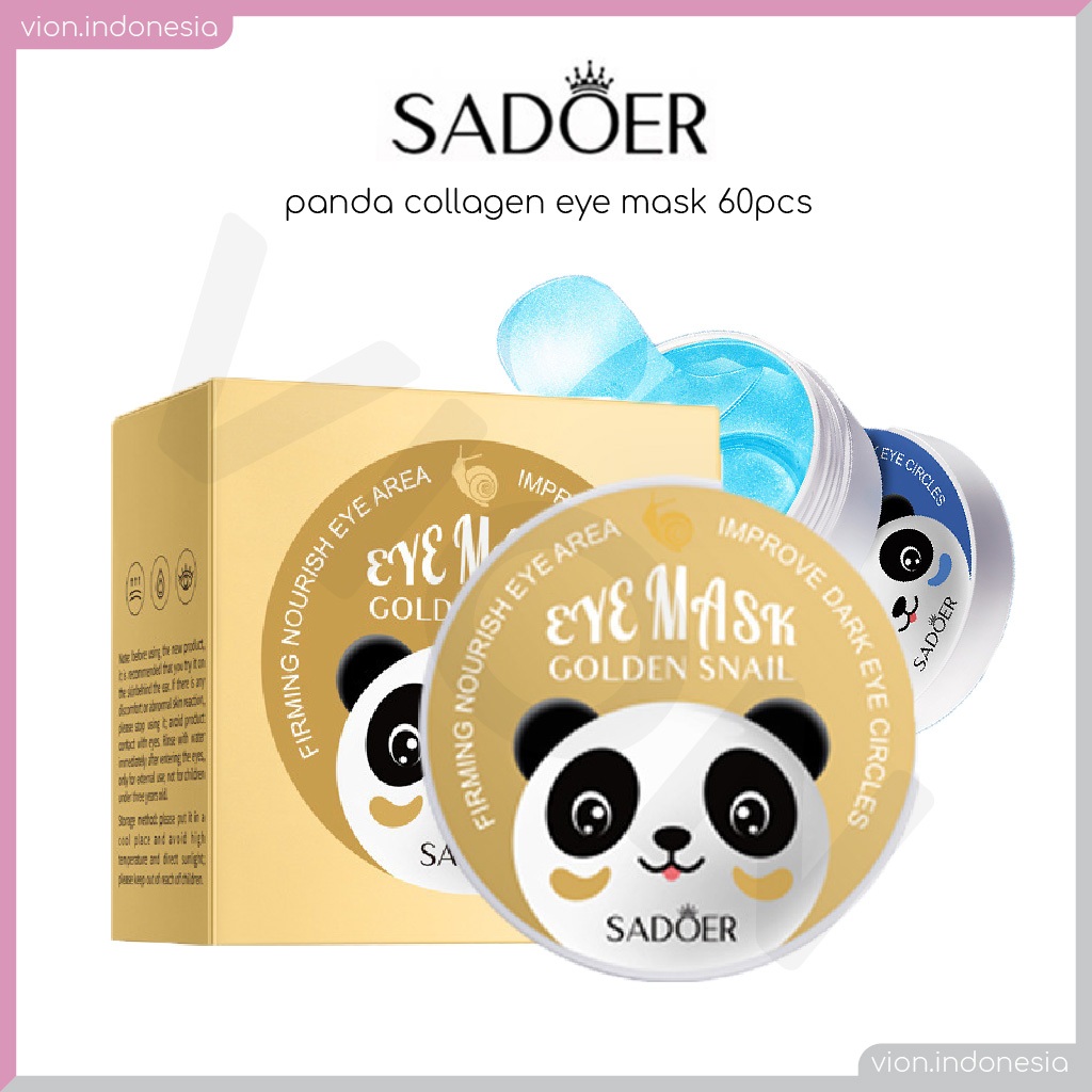 Jual SADOER Collagen Eye Mask Masker Mata Panda 60 Lembar EyeMask 24k ...