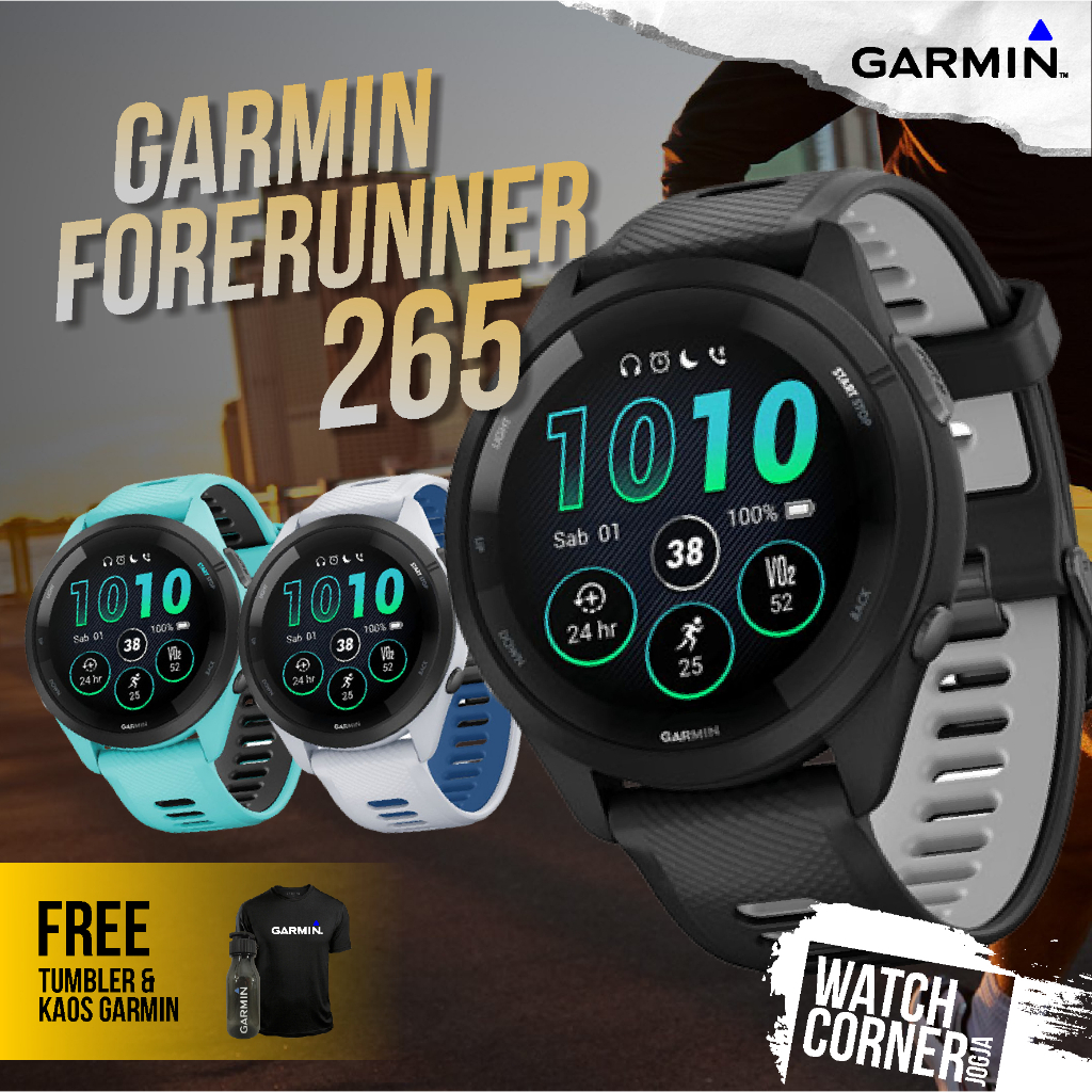 Jual Garmin Forerunner 265 Music / 265 / FR265 Smartwatch GARANSI RESMI ...