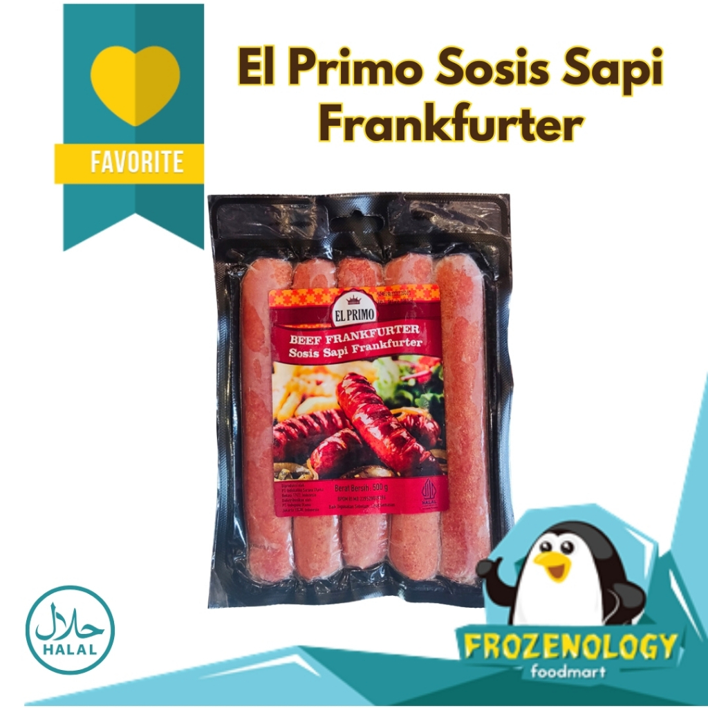 Jual Sosis Sapi Frankfurter 500gr Isi 5 | Sosis Daging Sapi El Primo ...