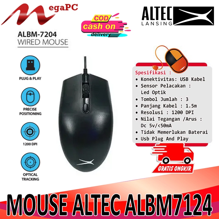 Jual Mouse Kabel USB / Mouse Wired Altec Lansing ALBM7124 | Shopee ...