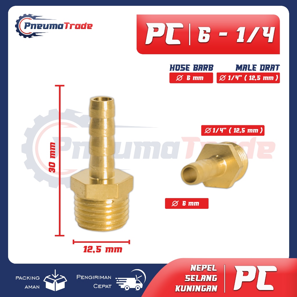 Jual Hose nepel / nepel selang Kuningan Drat Male PC | Shopee Indonesia