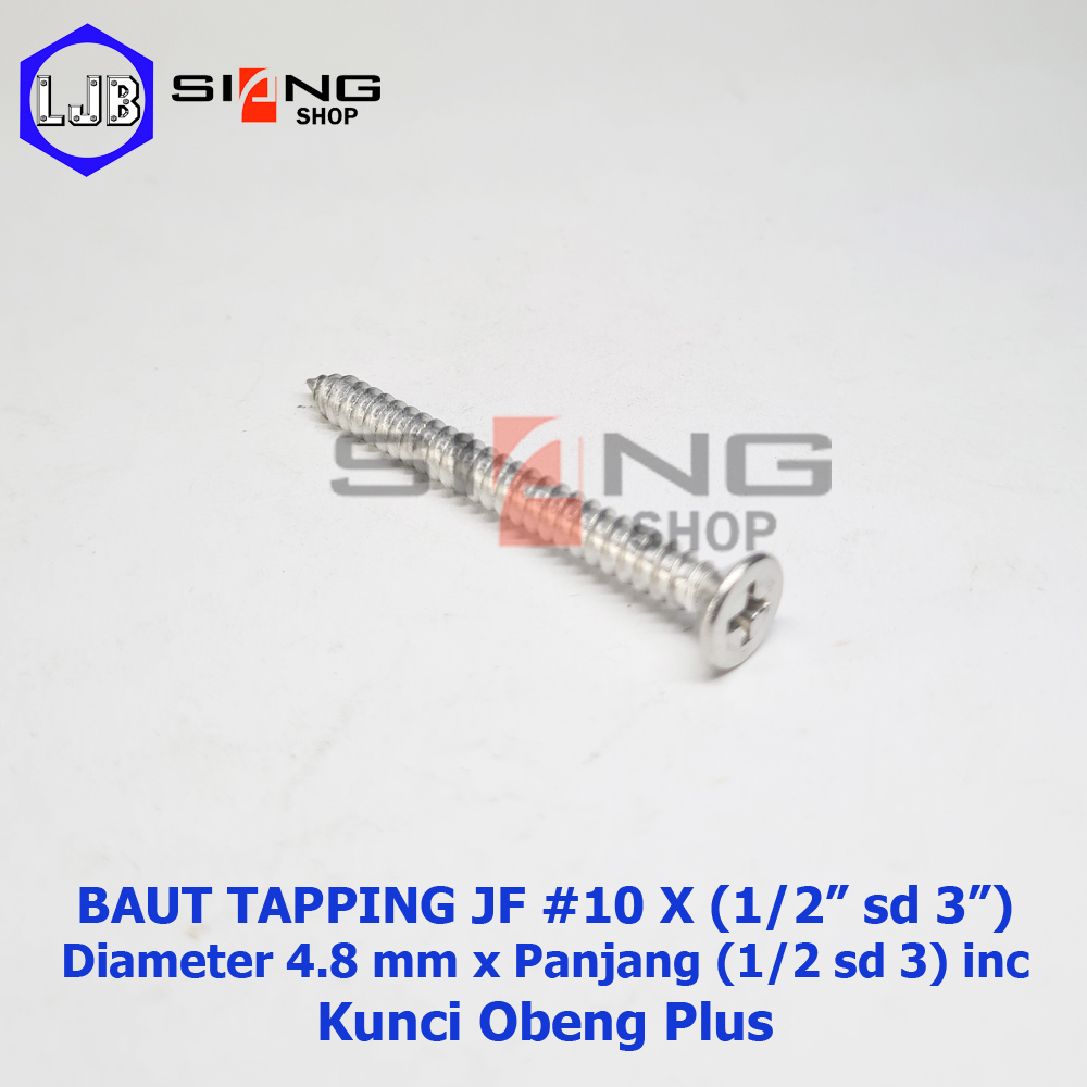 Jual Baut Stainless JF #10 Sekrup Tapping Screw | Shopee Indonesia