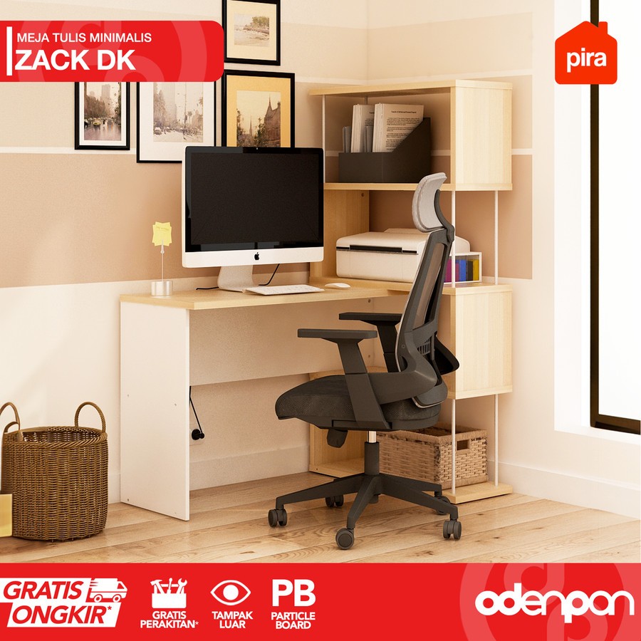 Jual PIRA Meja Tulis / Belajar / Kantor Dengan Rak Penyimpanan ZACK DK 80 | Shopee Indonesia