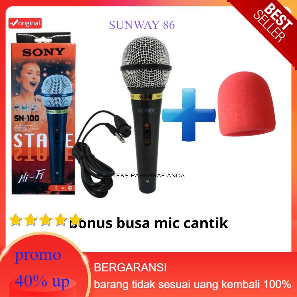Jual MIC SONY SN 100 MICROPHONE KARAOKE MUSIK BUAT PIDATO CERAMAH ...