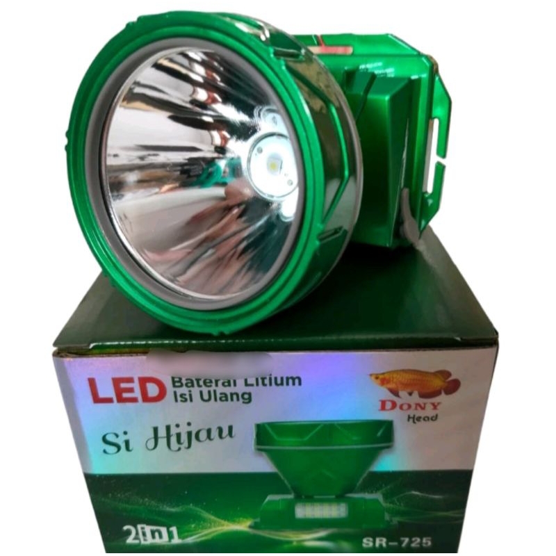 Jual SENTER KEPALA DONY SR-725 SI HIJAU - DILENGKAPI MODE EMERGENCY - 6 MODE CAHAYA - SUPER ...