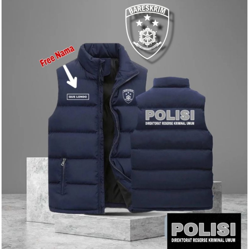 Jual ROMPI VEST TAHAN ANGIN POLISI DITRESKRIMUM•DIGITAL PRINT•Biru Navy ...