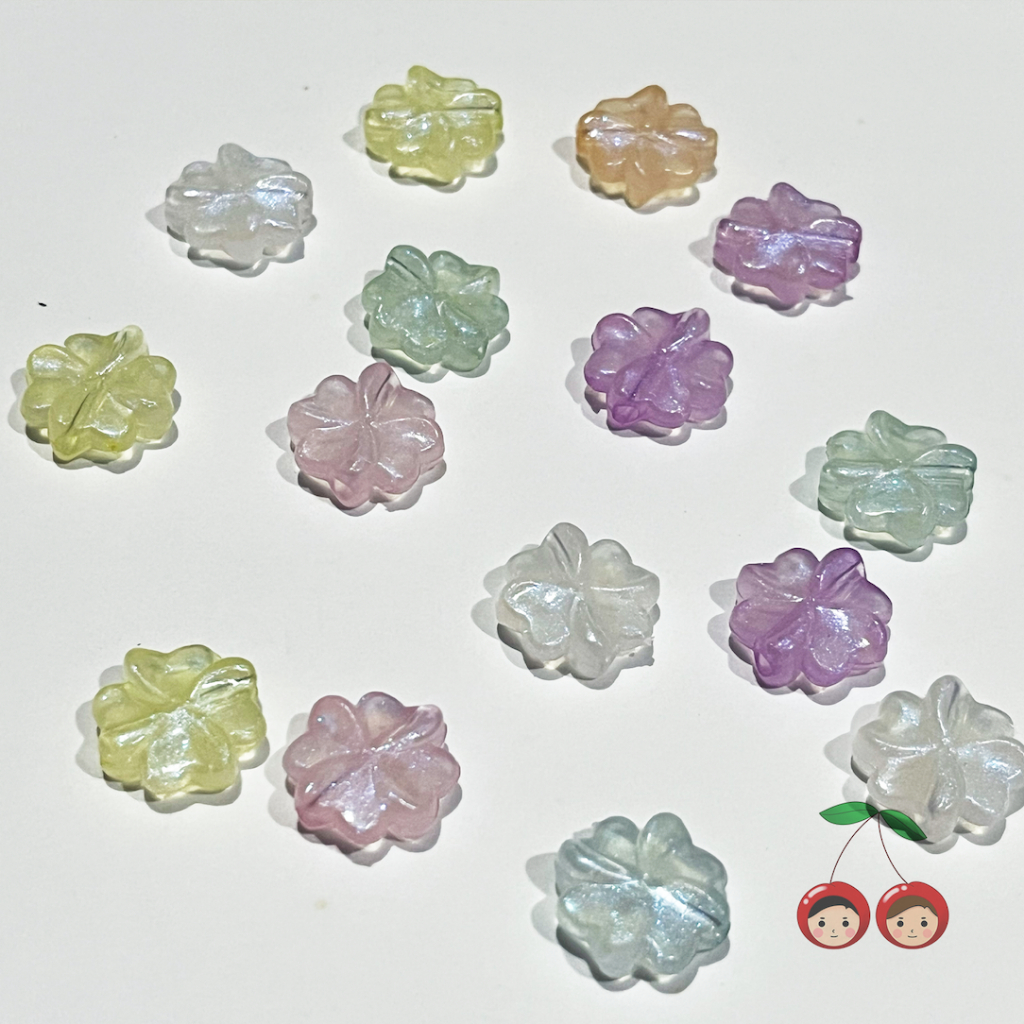 Jual Manik Bunga Clover Akrilik Frosted Kilap (5pcs) | Shopee Indonesia
