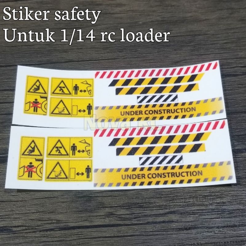 Jual Set stiker logo safety untuk kendaraan kontruksi 1/14 rc loader ...