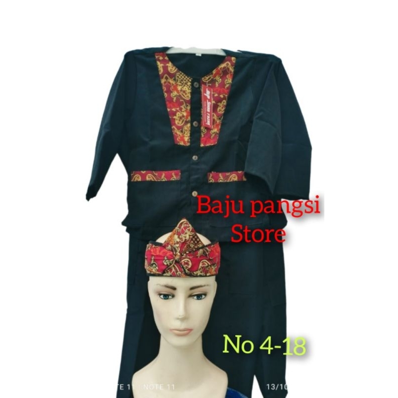 Jual Baju pangsi sunda anak sekolah free iket/stelan seragam pangsi ...