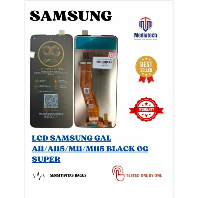 Jual LCD SAMSUNG GAL A11/A115/M11/M115 BLACK OG SUPER | Shopee Indonesia