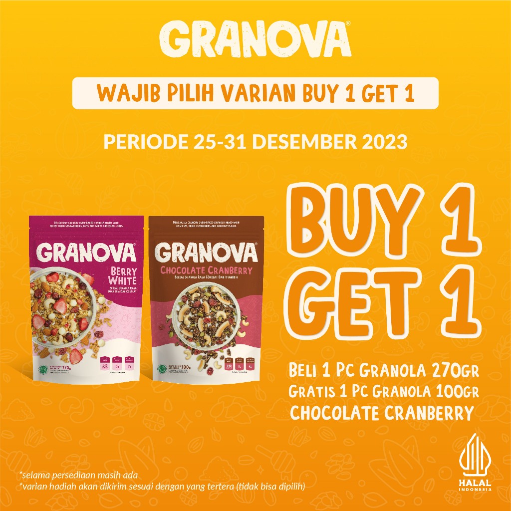 Jual Granova - Granola 270 gr x 1 pc (Honey Almond, Choco Cranberry ...