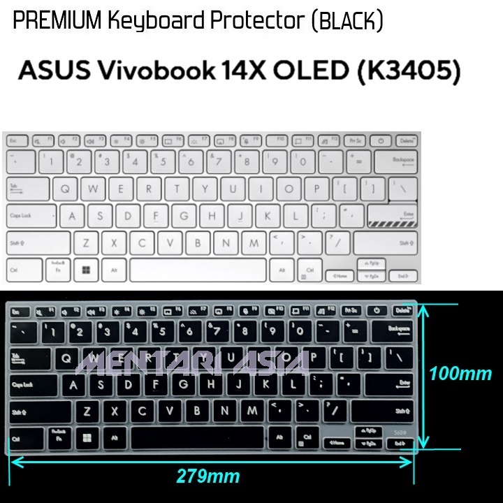 Jual Keyboard Protector ASUS VivoBook 14X OLED K3405 - Premium BLACK ...