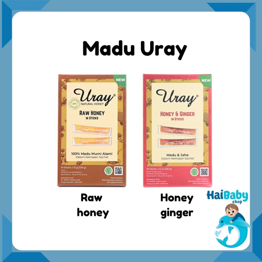 Jual Madu uray stick raw honey/honey ginger (isi 10 sachet @12g) | Shopee Indonesia