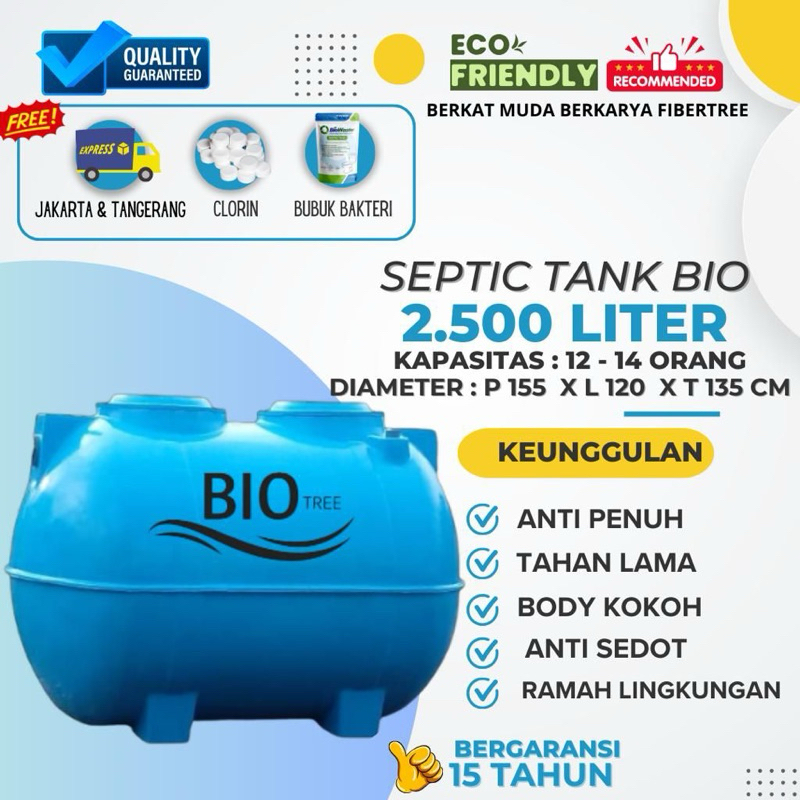 Jual septic tank bio biotank biofil biofilter biotaff biotech 2.500 ...