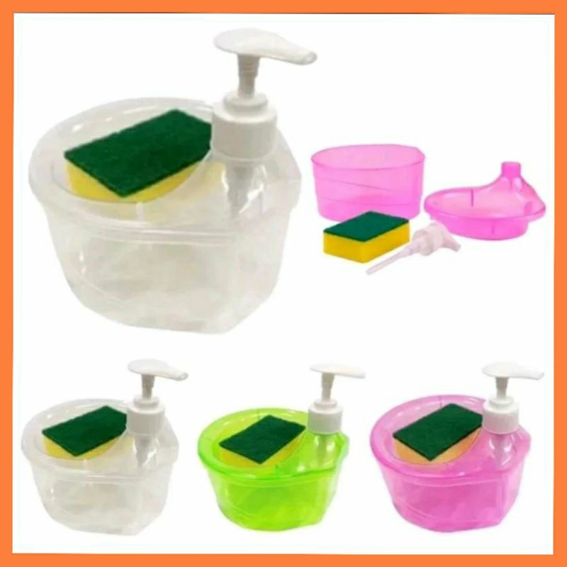 Jual Tempat Sabun Cuci Piring + Spons / Wadah Sunlight Model Bulat ...