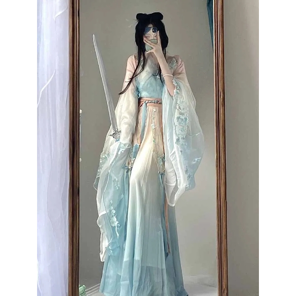 Jual Traditional Chinese Women's Hanfu Hanfu Role Playing Blue Gradient ...