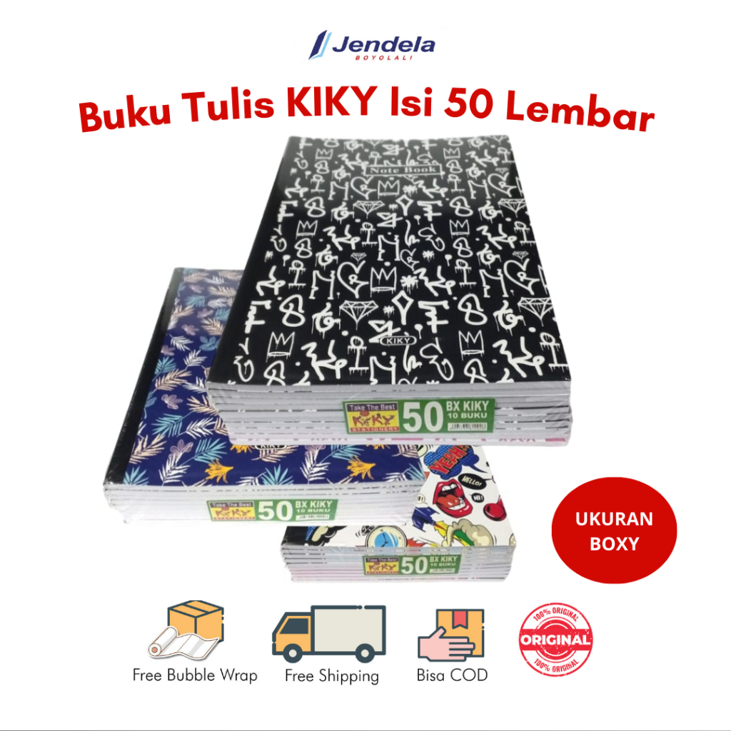 Jual Buku Tulis Boxy Kiky 50 Lembar Isi 10 Buku ATK | Shopee Indonesia