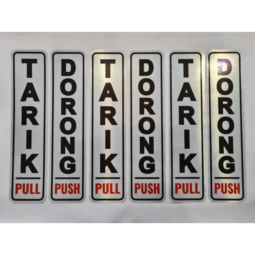 Jual SIGN LABEL STICKER DORONG TARIK PINTU - DOOR SIGN PULL PUSH ...