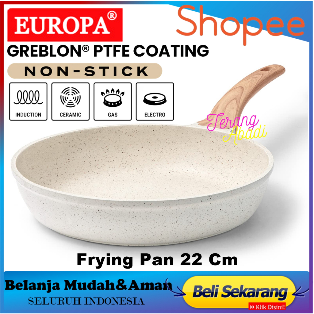 Jual EUROPA Frying Pan 22 CM Coating Marble Non Stick Panci Anti ...